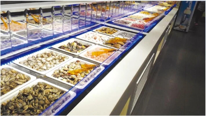 Supermarket Frozen Display Stand - Chilled Seafood Counter