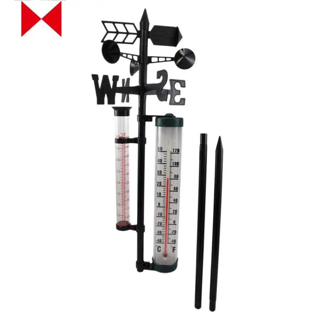 Gauge With Plastic Udometer Thermometers Wind Indicator Garden Outdoor ...
