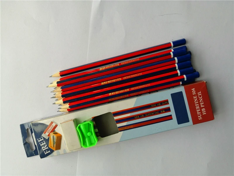 High Quality Custom Blue And Red Striped Dipped Wooden Hb Pencils In ...