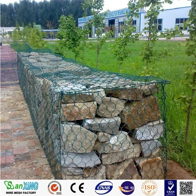 2024//sanxing//Double Twisted Hexagonal Gabion Wire Mesh Box Pvc Coated ...