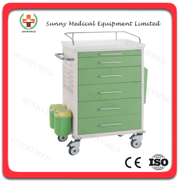 Hospital Medical Emergency Trolley With Silent Brake Wheels Abs ...