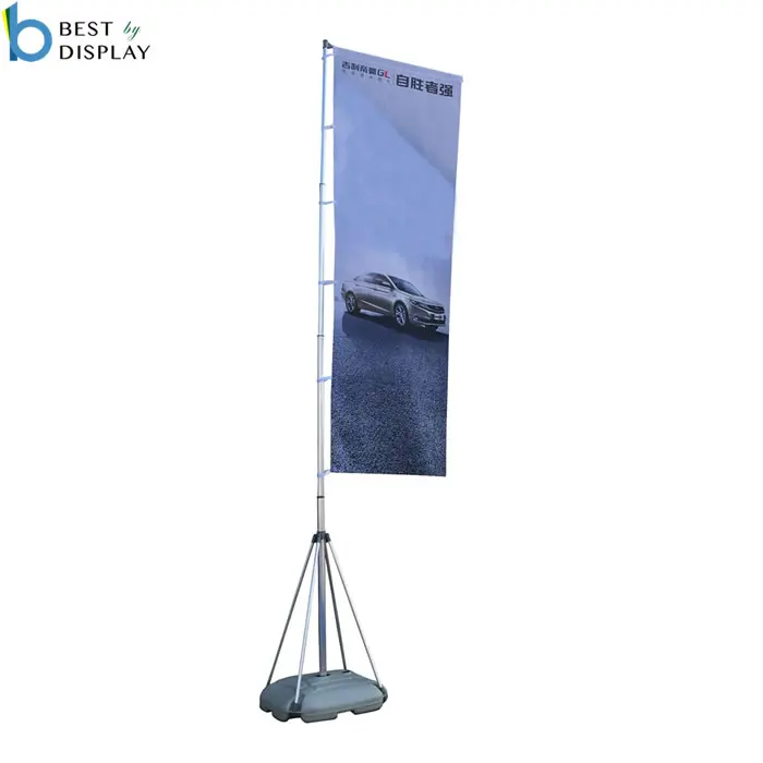 Telescopic water injection base flag 3M, 5M,7M flag pole with flag ...