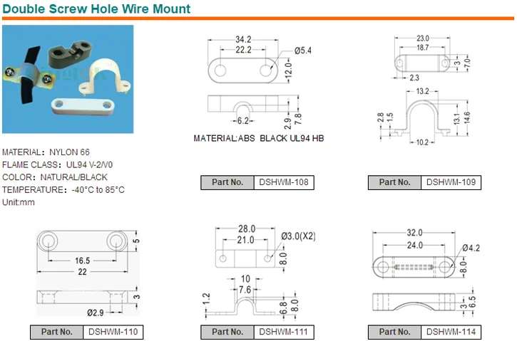 Double Screw Hole Wire Mount - Secure and Versatile