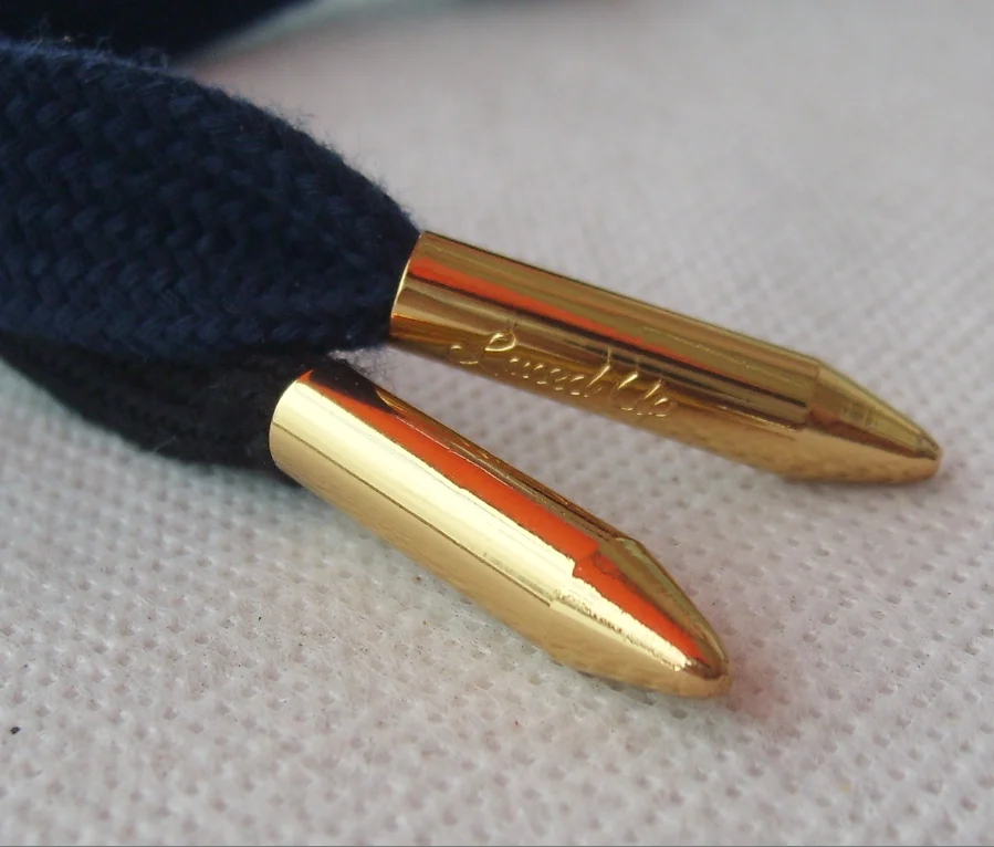 18k Gold Plated Bullet Shape Custom Logo Metal Aglet Gold Brass Aglet ...
