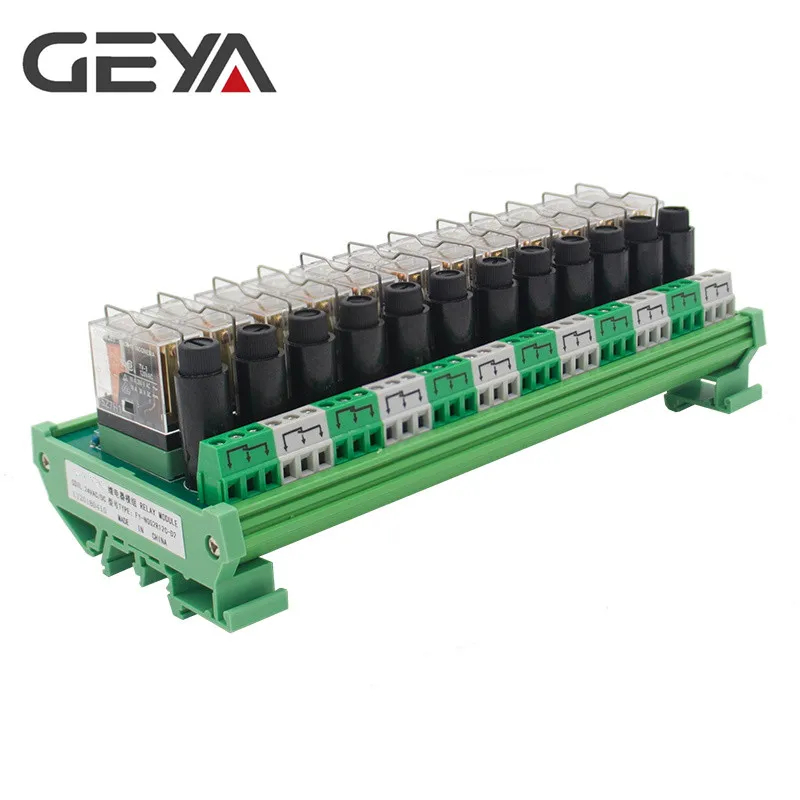 Geya Fy-ngg2r-12c+fuse Modular Plc Din Rail Type 12 Channel Relay ...