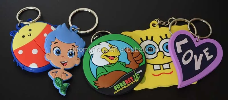 Factory Low Cost Custom 2D 3D Soft PVC Cartoon Rubber Key Chains ...