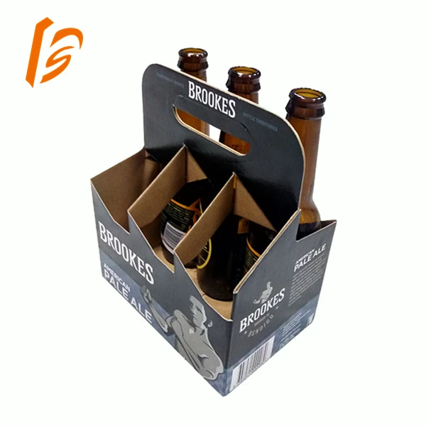 Custom 4 Pack Kraft Paper Cardboard Beer Wine Bottle Carrier Holder ...