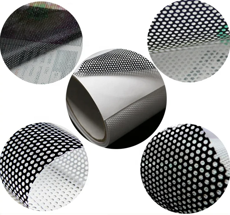Perforated Vinyl Window Film White 140 g Banner Vinyl One Way Vision ...