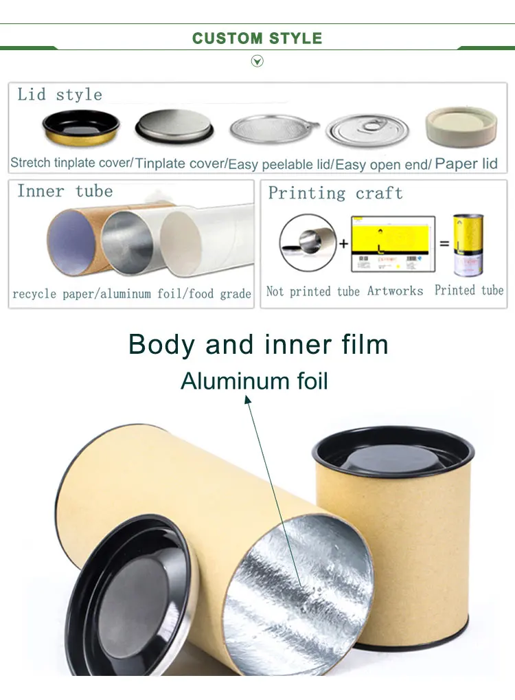 Recyclable Food Grade Paper Tube - Perfect for Oat Breakfast