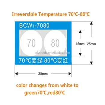 Self Adhesive Temperature Label 60c 70c 80c 90c 100c Irreversible Color ...