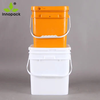2 Gallon Clear Square Pail With Metal Handle - Buy Square Plastic Pail ...