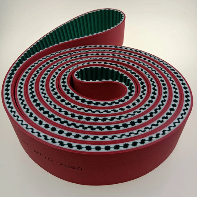 Red Rubber Vulcanization T10 Coated Green Toothed Timing Belt