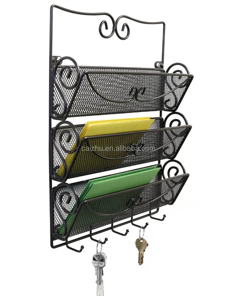 Eco-friendly Mail Wall Mount - 3 Tier Key Rack Organizer