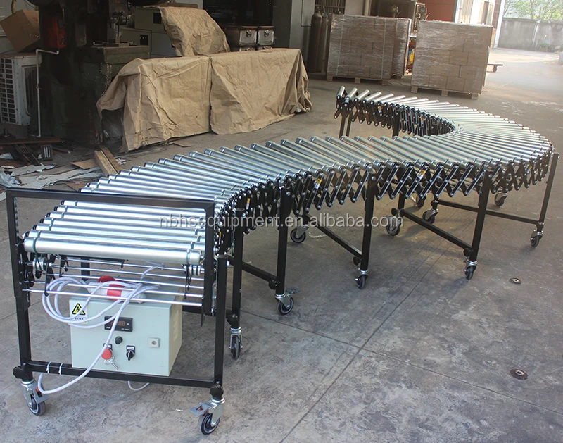 Hongsheng Powered Accordion Flexible Conveyor Roller System for Truck ...