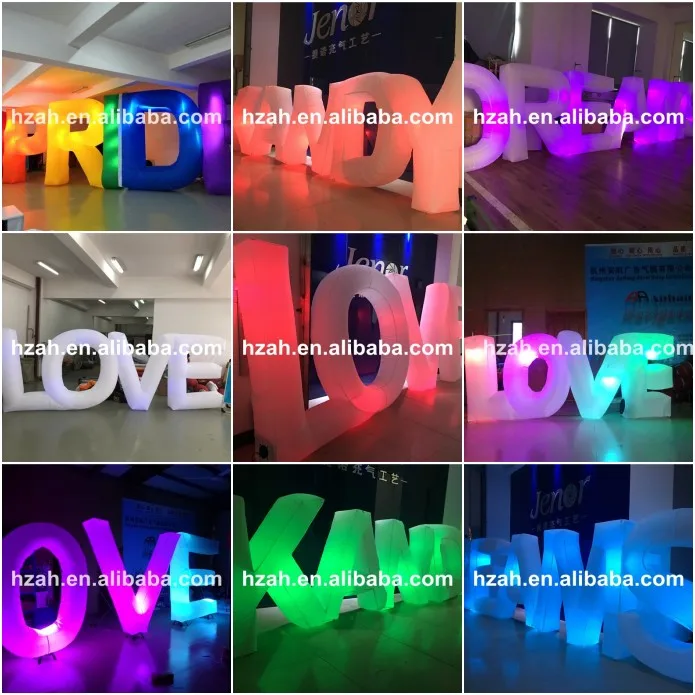 Customized Giant Inflatable Letters With LED Lights Inflatable DAMN ...