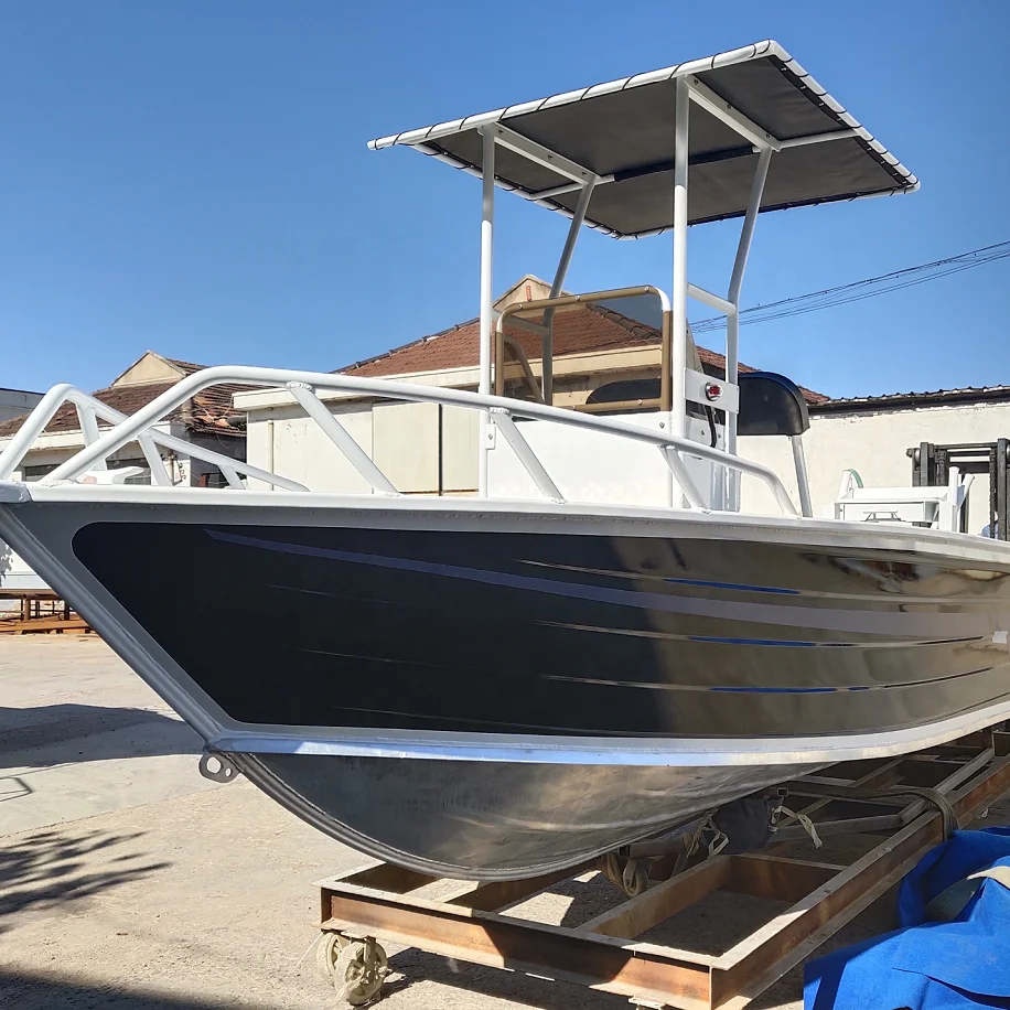 16ft Center Console with Bimini Canopy - Aluminum Hull