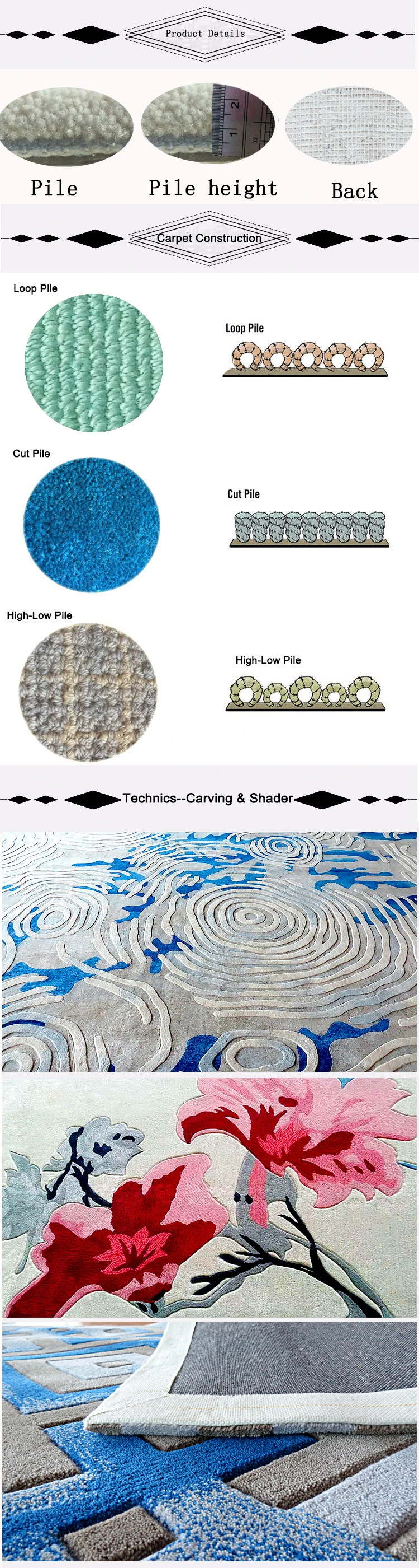 Chinese Factory Direct Sales Custom Modern Nylon Tufted Carpets Living ...