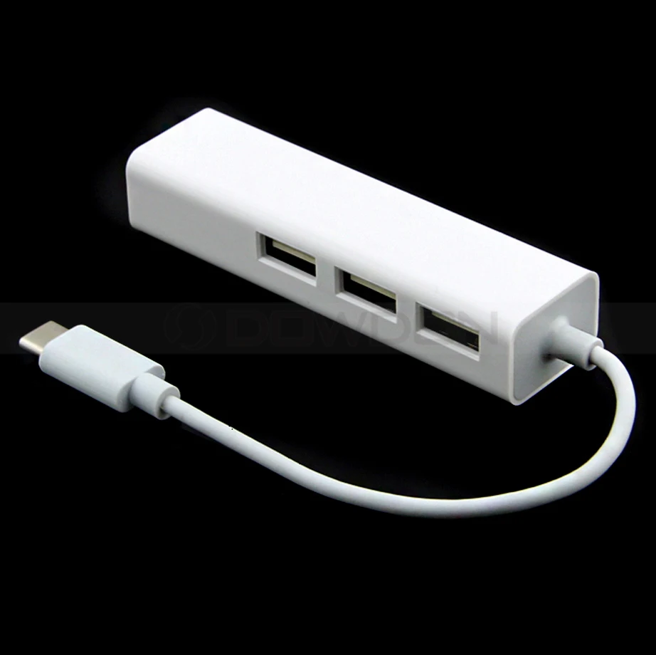 Multi-function Type-C Lan Adapter Ethernet RJ45 3 Port HUB Network Card ...