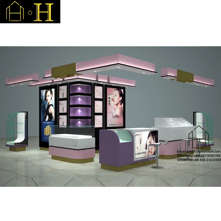 Shopping Mall Eyebrow Kiosk Design Elegant Nail Kiosk Retail Brow Bar ...