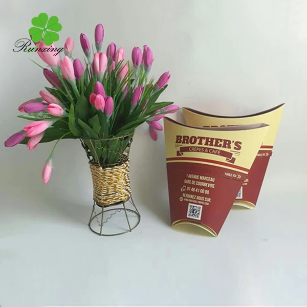 Wholesale Eco-Friendly French Fries Crepe Paper Holder Cone