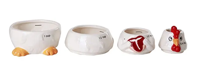 Adorable Chicken Ceramic Nesting Measuring Cup Set Of 4 Creative ...