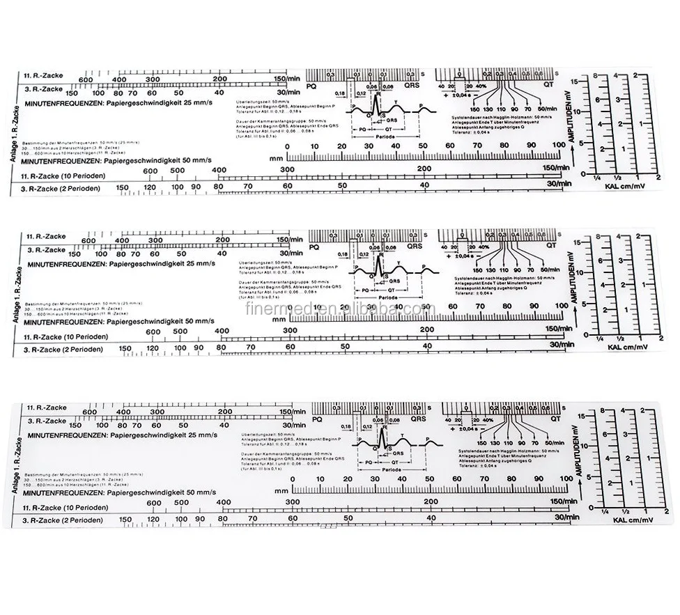 Ecg Monitor Customized Heart Rate Ruler ECG Ruler With OEM Logo Plastic ...