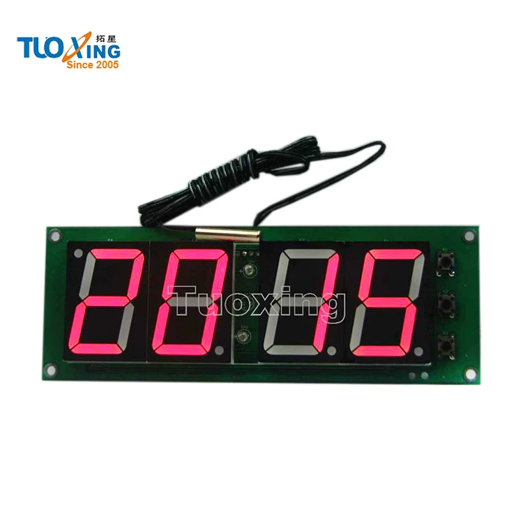 1.5 Inch 4 Digit LED Clock Circuit Module with Temp & Humidity Display