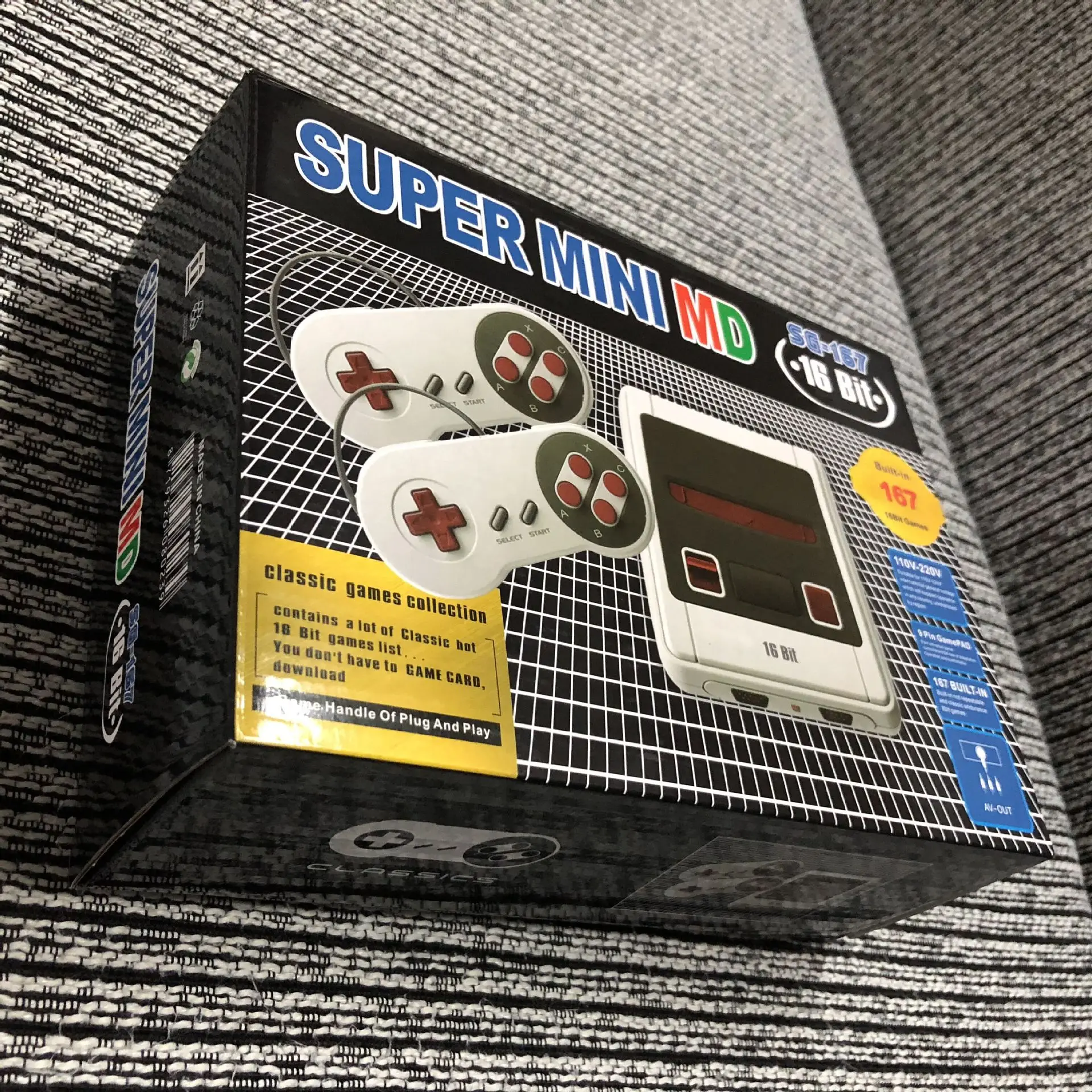 Newest Video Game Console 16bit Super Mini Md Built In 167 Games With 2 ...