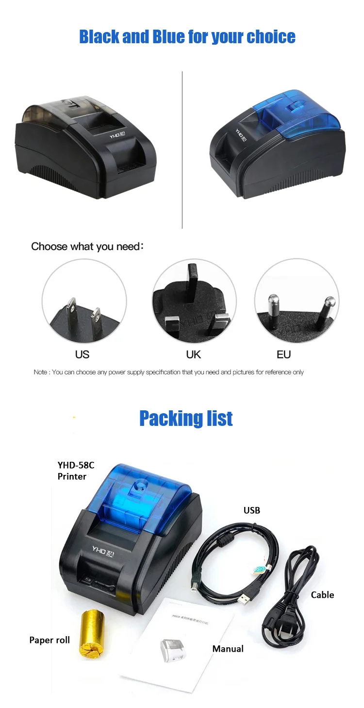 Contracted Style 58mm Thermal Receipt Printer For All Pos System Yhd ...