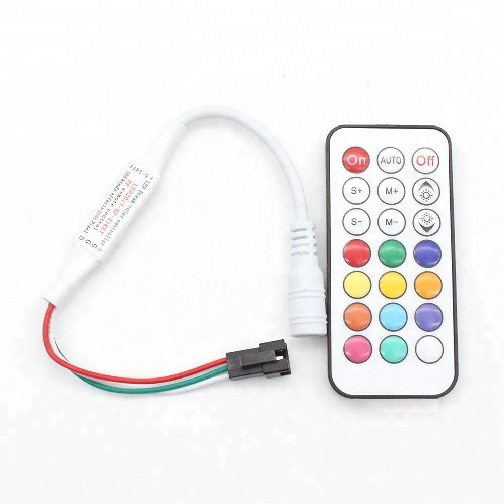 Mini 5-24v 21 Key Rf Remote Controller For Ws2811 Ws2812b Led Dream ...