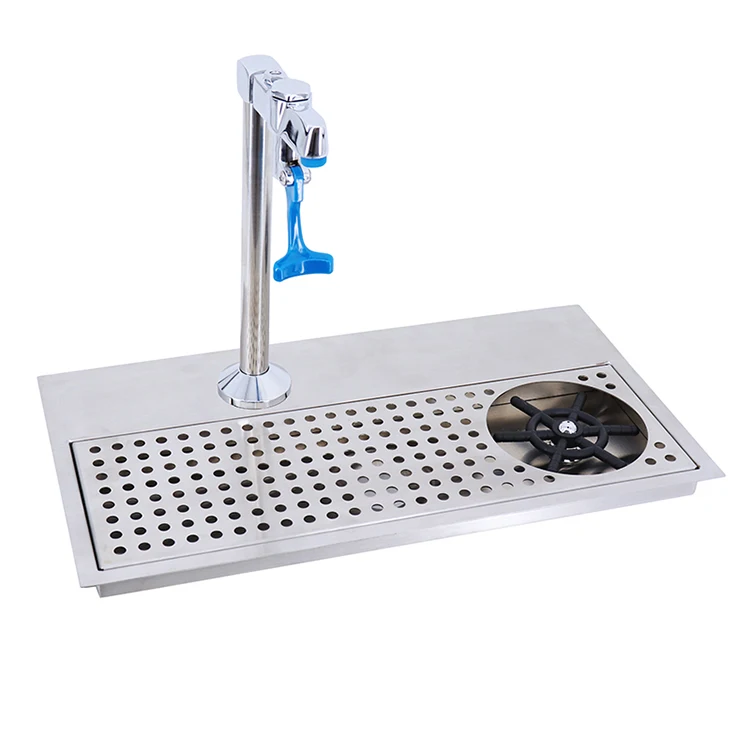 Commercial Bar Glass Sink Flusher With Side Spray Drain And Drip Tray ...