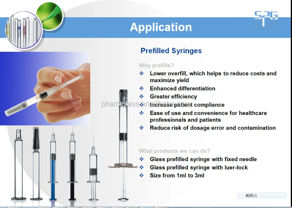 1ml Std 1 Ml Long Glass Prefilled Syringes With Needle Or Luue Cone ...