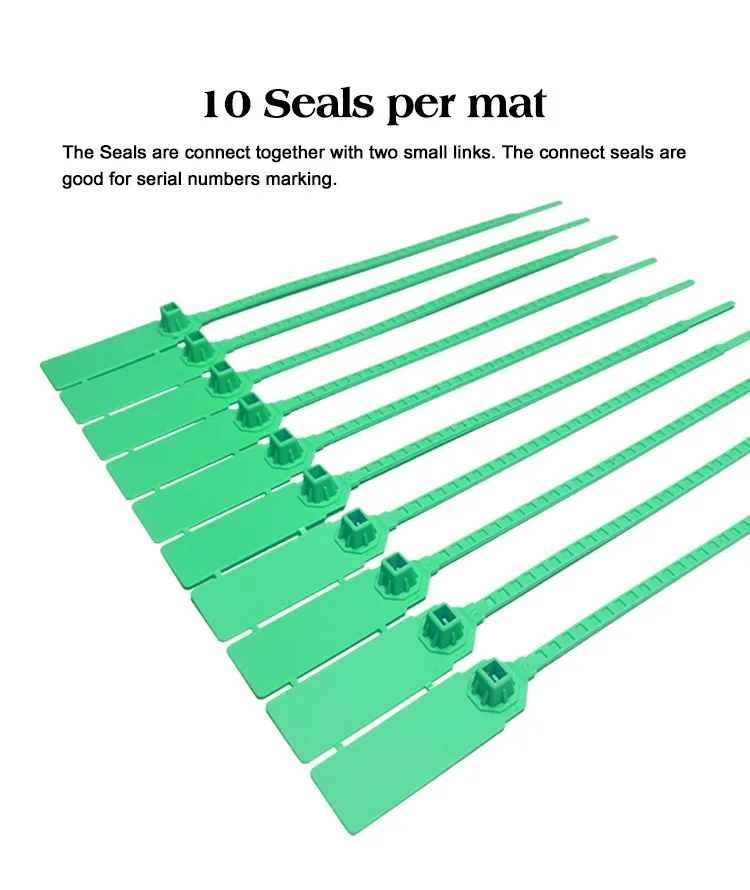 Security Seals - Pull Up Type. Adjustable Length Plastic Seals 9.8 Inch ...