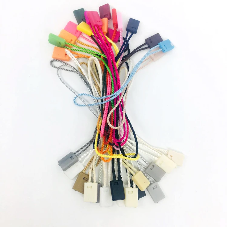 Custom Hang Tag String Bullet Seal Lock With Color Wax Cotton Cord ...