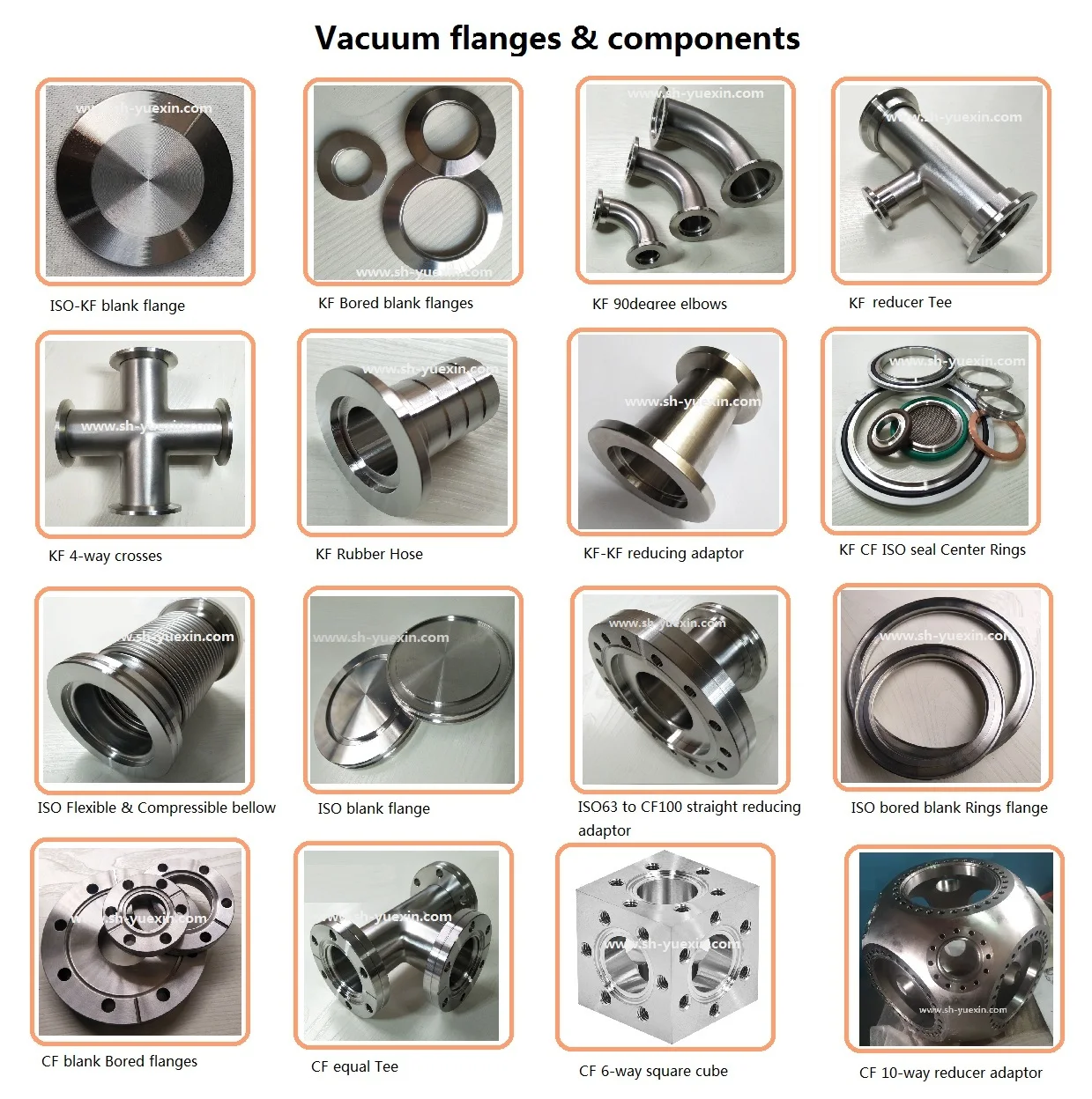 Stainless Steel Ultra-High Vacuum Flange Fitting & Components