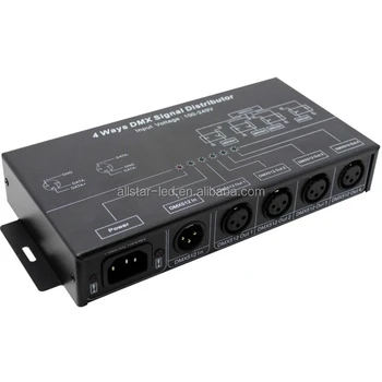 Dmx Signal Amplifier Repeater Dmx Splitter 4 Output Ports Ac 100-240v ...