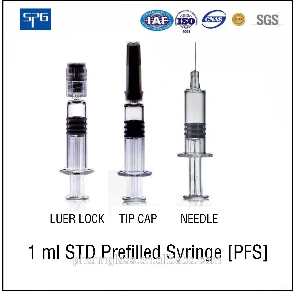 1ml Std 1 Ml Long Glass Prefilled Syringes With Needle Or Luue Cone ...