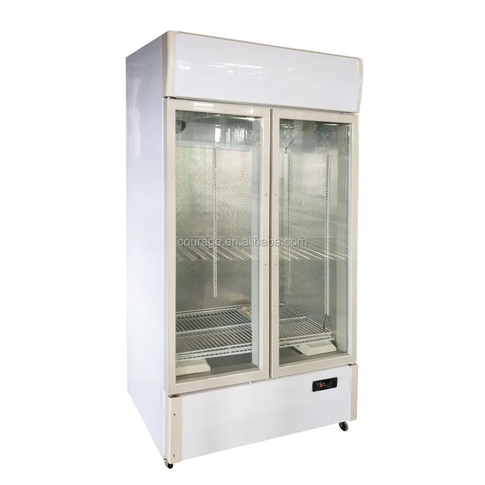 Lc/s 1000hk Drink Milk Upright Fridge Double Sliding Door Vertical ...