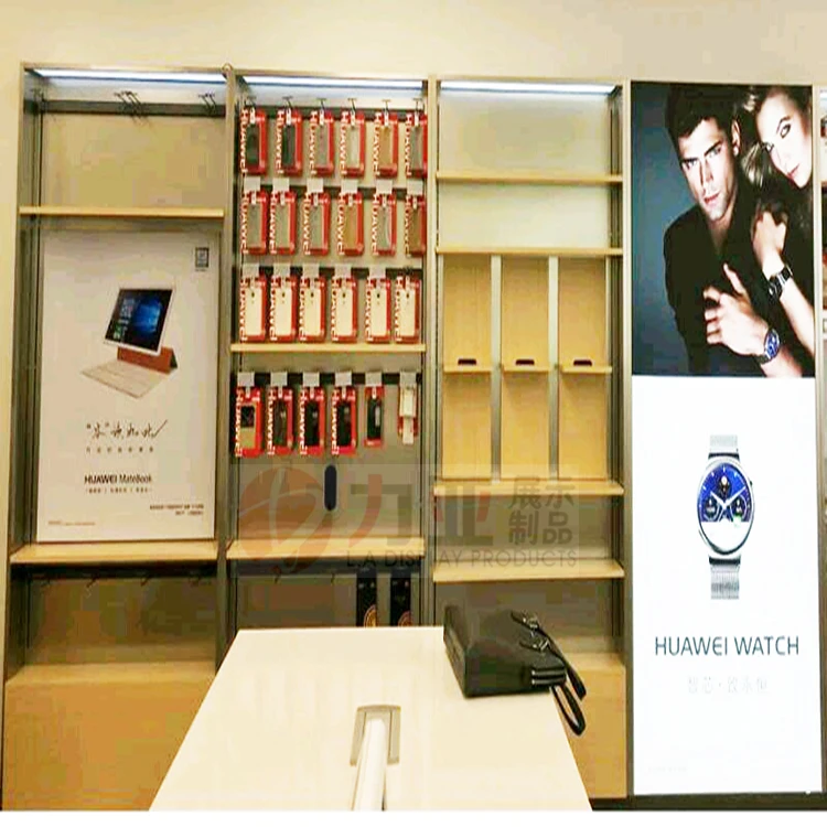 Mobile Phone Display Furniture Stainless Steel Display Wall showcase ...