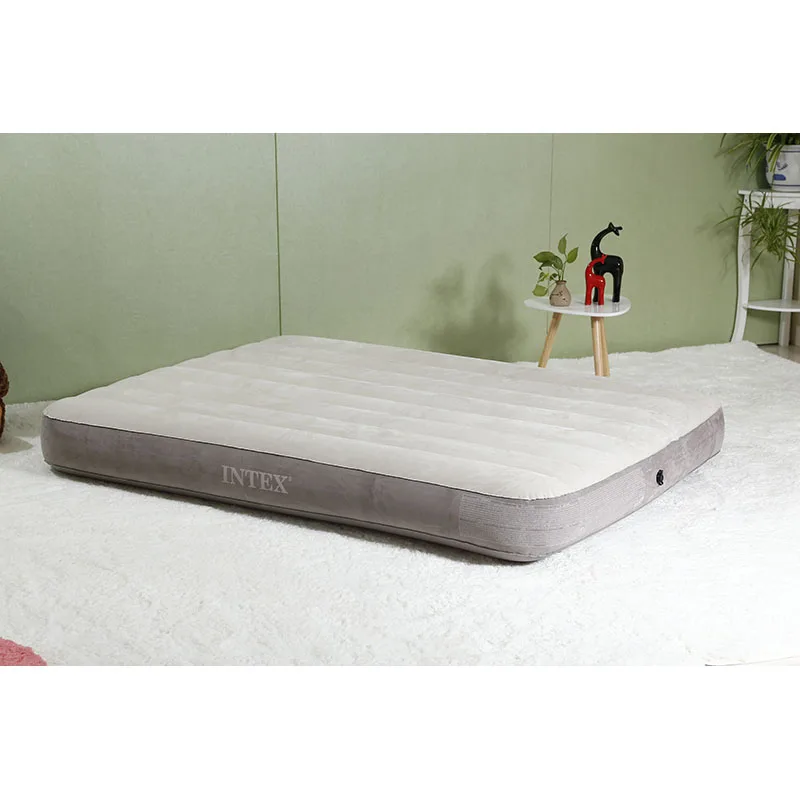INTEX 64102 Flocked Inflatable Full Size Air Mattress Airbed for ...