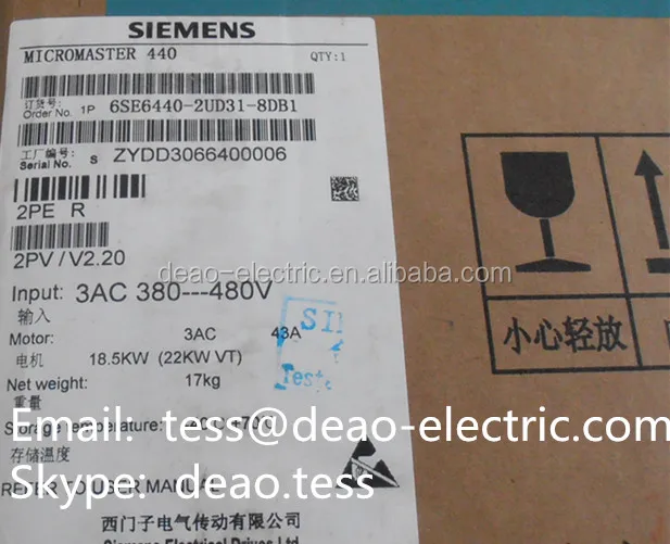 西门子 Micromaster 440 变频器 SIPLUS MM440 FS D 18, 5KW 用于基于 6SE6440-2UD31 ...