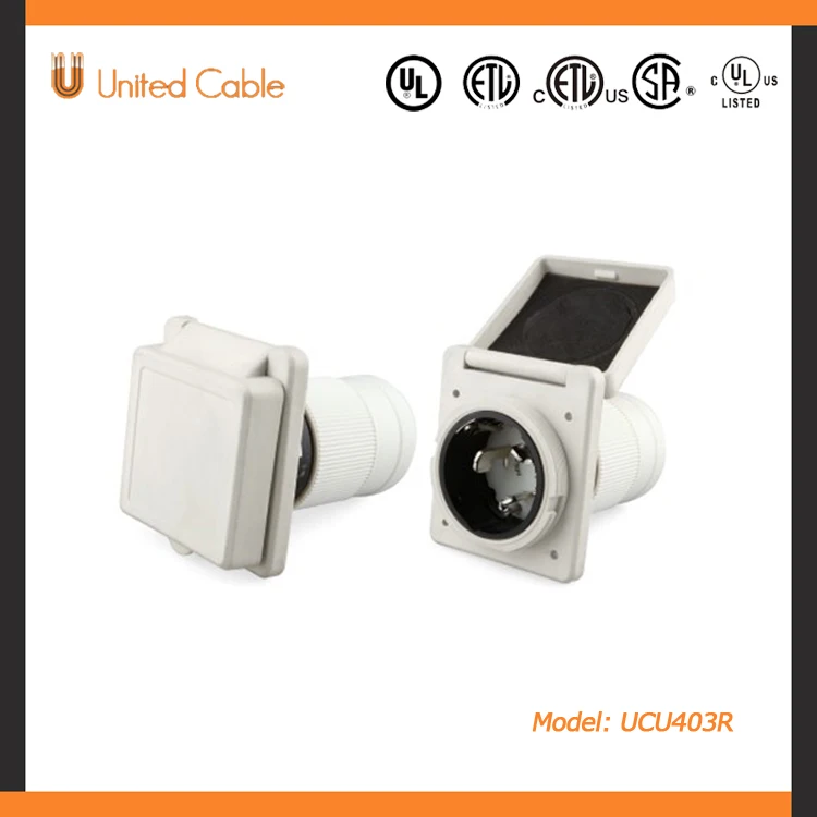 Rv Power Inlet White Twist Locking 50 Amp Rv Inlet Marine Shore Power ...