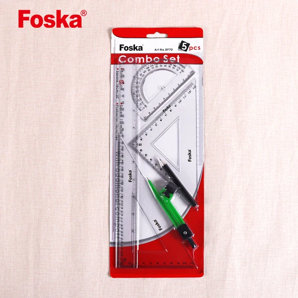 Foska Blister Card Packing Math Rule Kids 4pcs Clear Plastic School ...