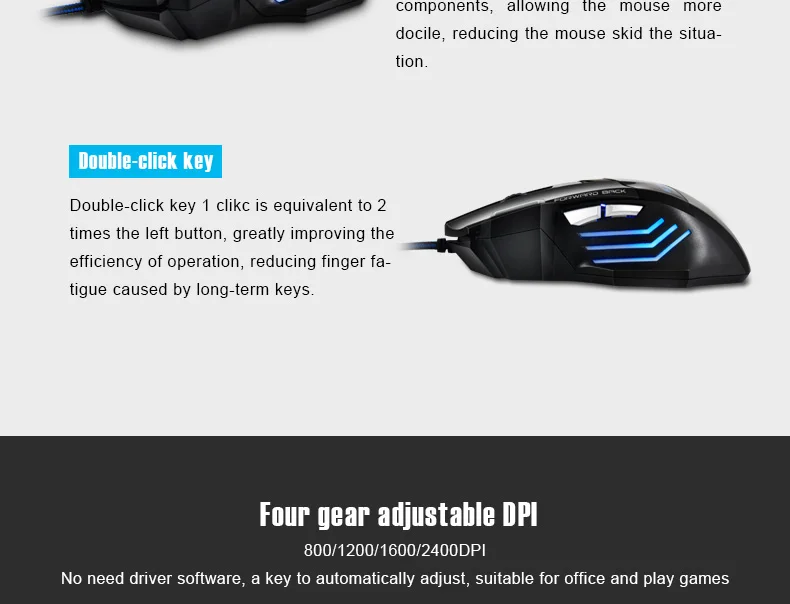 IMICE X7 Gaming Mouse - 3200DPI, 7 Buttons, Breathing Light