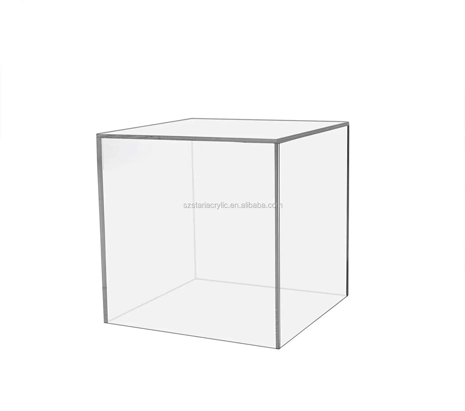 Neon Yellow Acrylic 5 Sided Box - Versatile Storage Cube