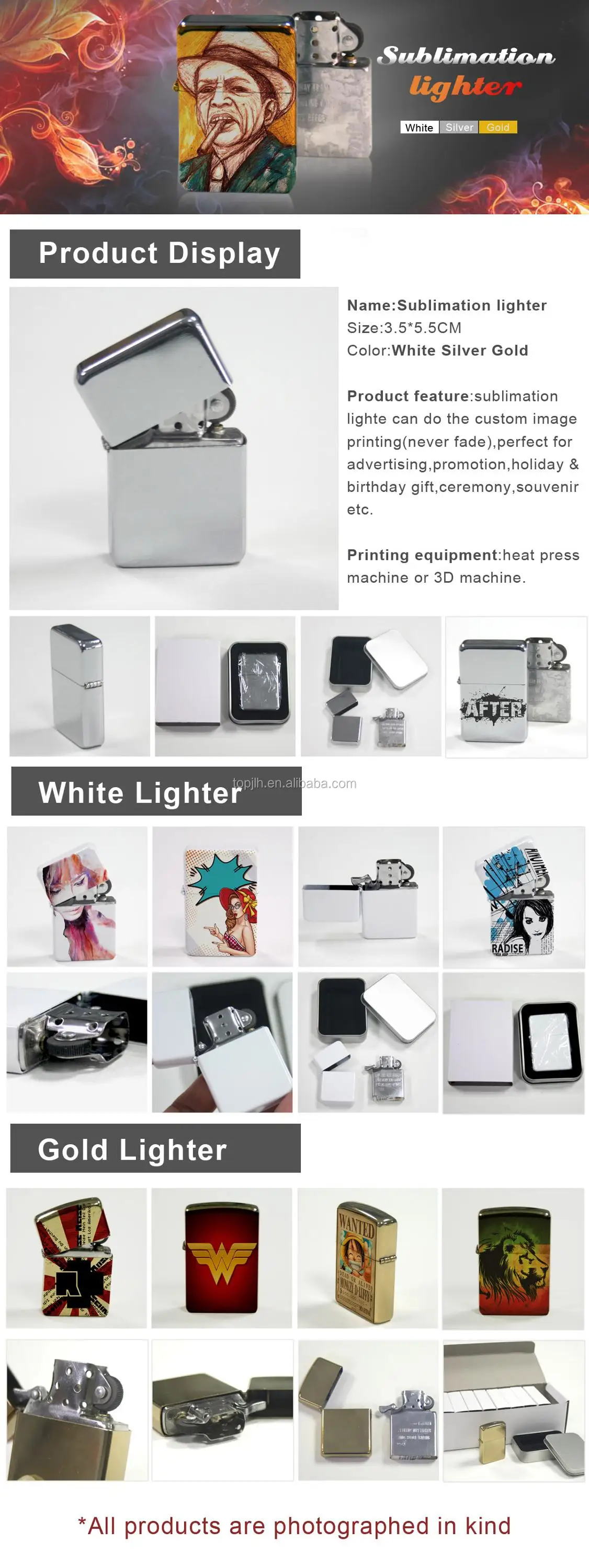 Hot-selling Custom Stainless Steel Sublimation Lighters For Christmas ...