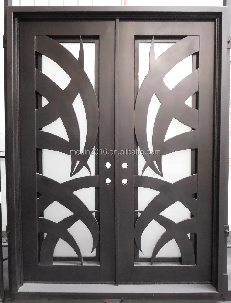 Merlin modern interior doors wrought iron front double door designs ...