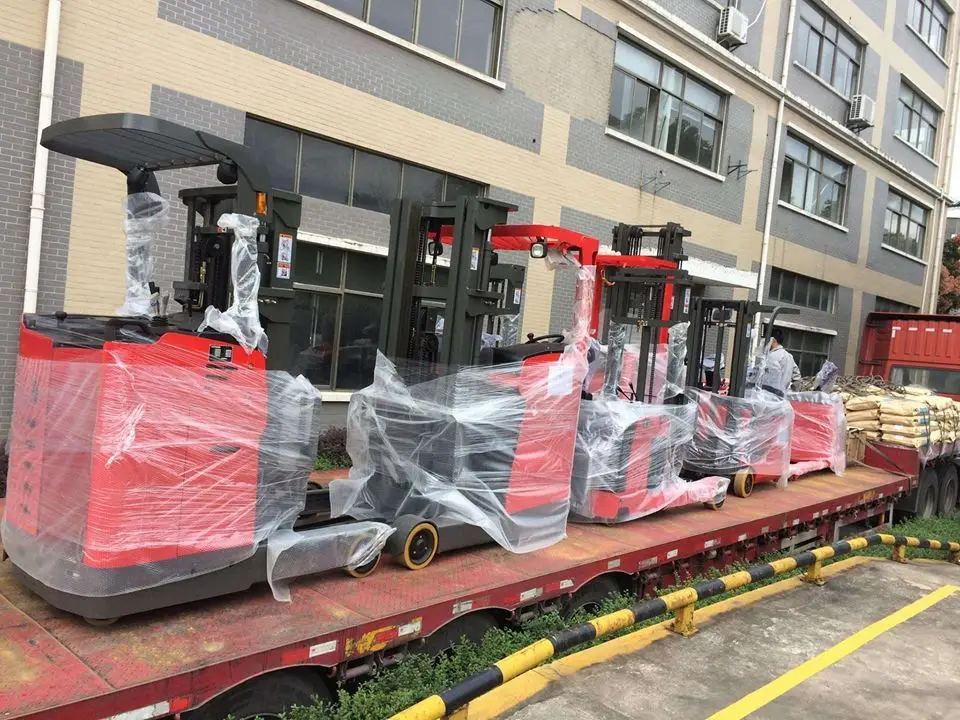 Side Loader Forklift 1 Ton Tri-lateral Electric Stacker For Narrow ...