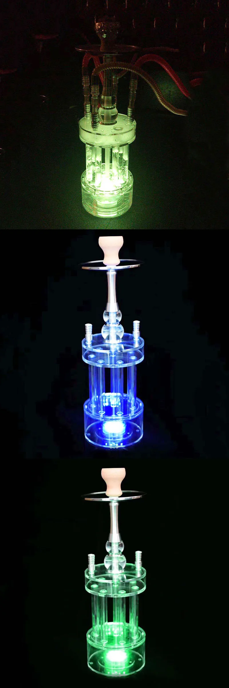China Factory Smoke Pipe 4pipes Led Chicha Acrylic Hubbly Bubbly Shisha ...