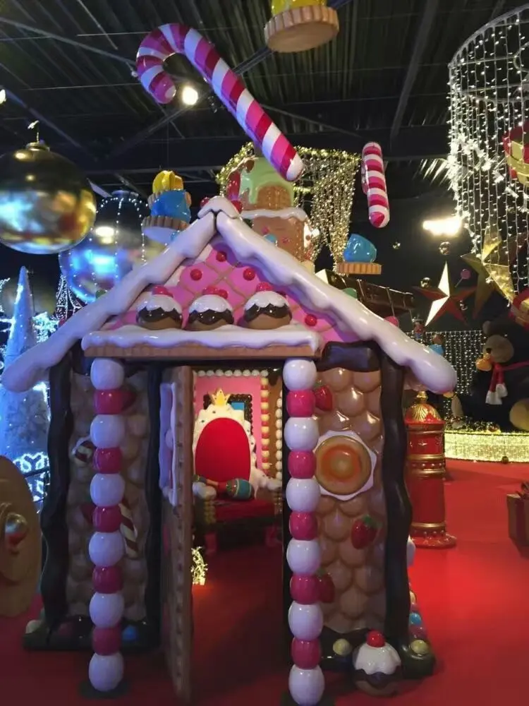 Handmade Life Size Fiberglass Elf Sculptures for Christmas